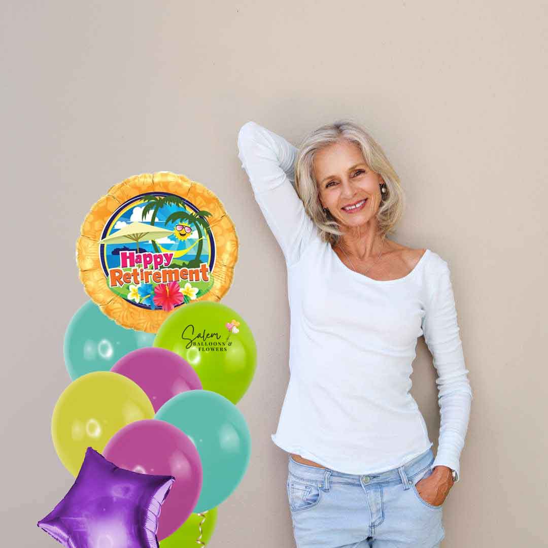 Happy Retirement Balloons. Salem-Keizer Oregon. Balloon delivery